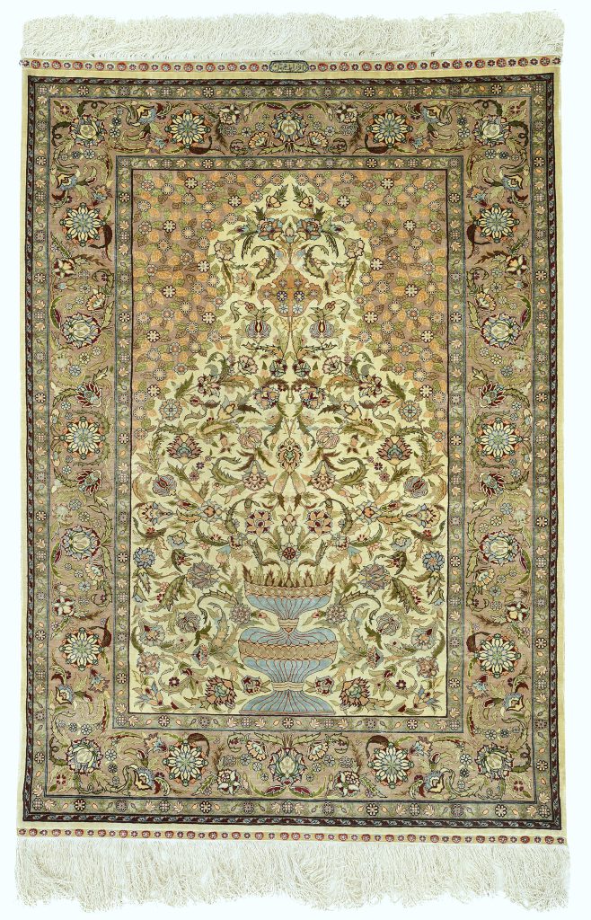 Very Fine Turkish Hereke Silk Rug - Pazyryk Design - Essie Carpets
